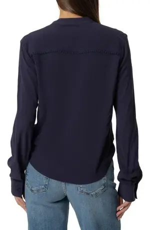 Kut From The Kloth Adrie Lace Trim Top - Navy