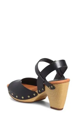 KORK-EASE® Gwen Ankle Strap Platform Sandal - Black Leather