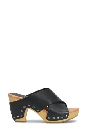 Kork-Ease® Gracie Platform Mule Sandal - Black Fullgrain