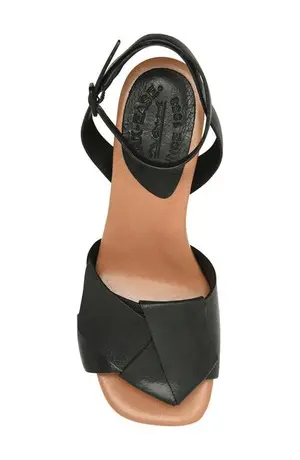 Kork-Ease® Brooke Ankle Strap Sandal - Black Leather
