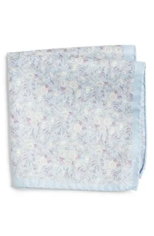JACK VICTOR Yukon Reversible Silk Pocket Square - Light Blue