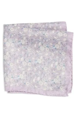 JACK VICTOR Yukon Reversible Silk Pocket Square - Lilac