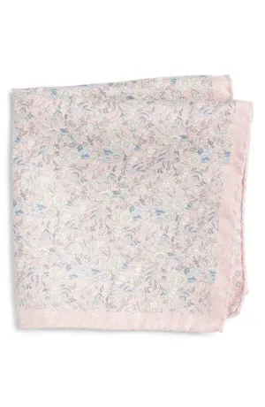JACK VICTOR Yukon Reversible Silk Pocket Square - Pink