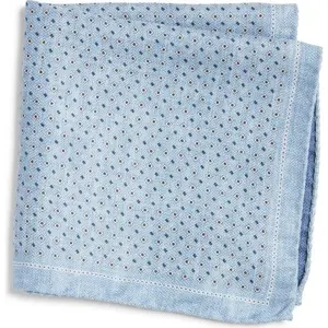 JACK VICTOR Muriel Reversible Silk Pocket Square - Blue