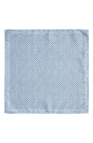 JACK VICTOR Muriel Reversible Silk Pocket Square - Blue