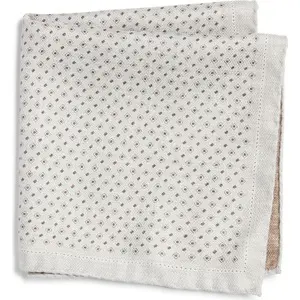 JACK VICTOR Muriel Reversible Silk Pocket Square Sand