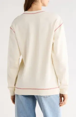 GOLDEN HOUR Fruit Embroidery Fleece Sweatshirt