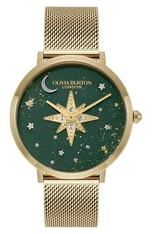 OLIVIA BURTON Celestial Nova Bracelet Watch Gold/green