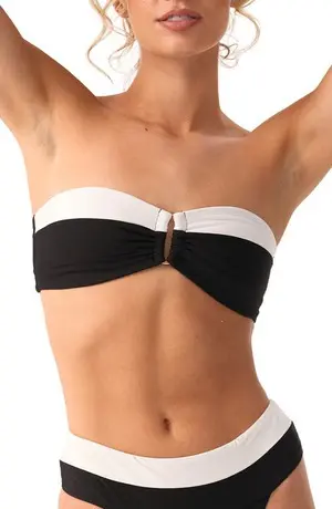 PQ Colorblock Bandeau Bikini Top - Jet Black
