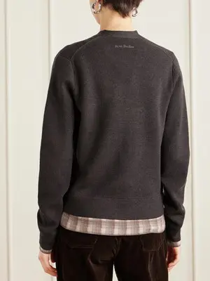 Acne Studios Layered Embroidered Wool Cardigan