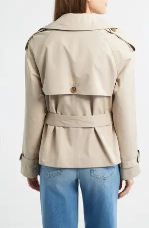 Tommy Hilfiger Belted Crop Trench Coat - Stone