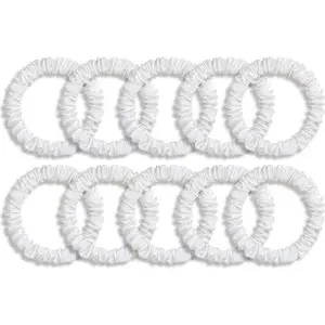 SILKSILKY 10-piece Silk Scrunchie Set - White