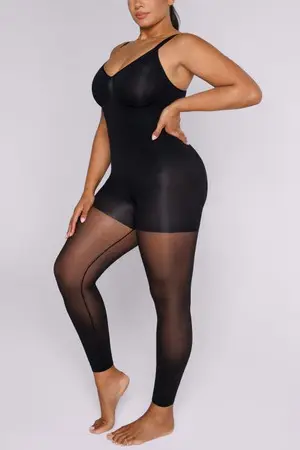 SHAPELLX Mistweave Skin Flow Full Coverage Bodysuit - Black