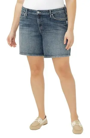 SILVER JEANS CO. Curvy Mid-rise Denim Shorts