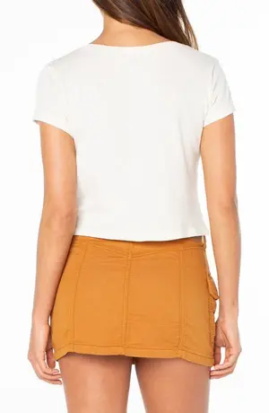 Roxy In Bloom Crop Cotton Graphic T-shirt - Cloud Dancer
