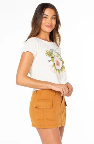 Roxy In Bloom Crop Cotton Graphic T-shirt - Cloud Dancer