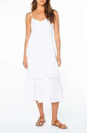 Roxy Azalea Cotton Midi Sundress - Cloud Dancer