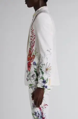 Alexander McQueen Printed Wool Tailored Jacket