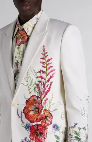 Alexander McQueen Printed Wool Tailored Jacket