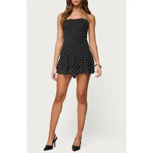 EDIKTED Aria Dot Halter Mini Dress