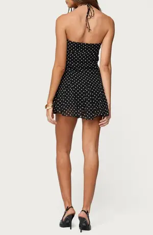 EDIKTED Aria Dot Halter Mini Dress