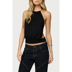 EDIKTED Chain Backless Halter Top
