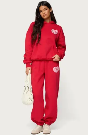 EDIKTED Logo Hoodie - Red