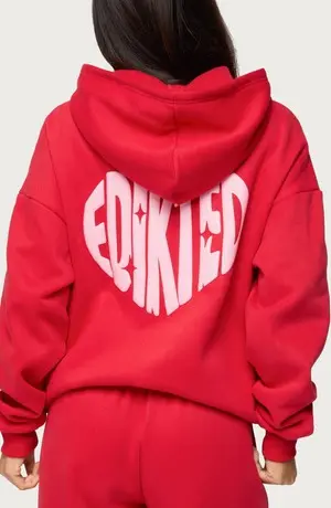 EDIKTED Logo Hoodie - Red