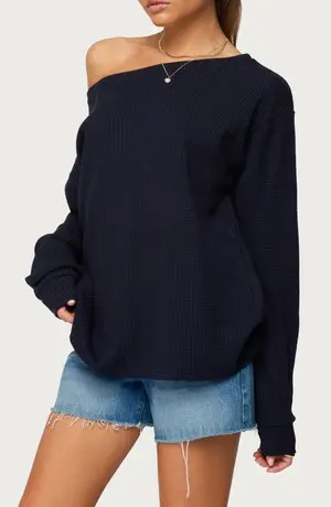 EDIKTED Oversized One-shoulder Sweater