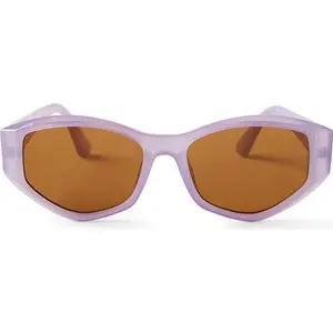 COTTON ON Nightmare Cat-eye Sunglasses - Frosted Purple Brown