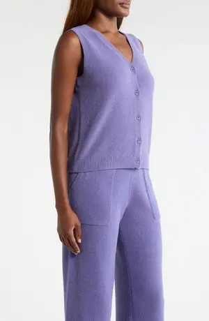UGG Kollyns Knit Button-up Vest - Dusted Iris