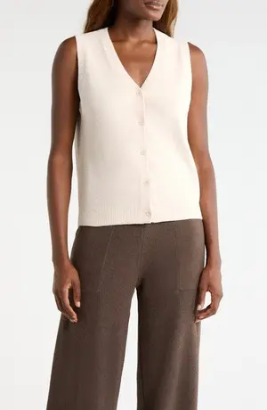 UGG Kollyns Knit Button-up Vest - Sand