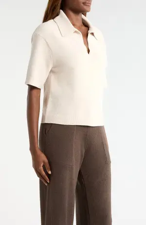 UGG Keslyn Johnny Collar Knit Polo - Sand