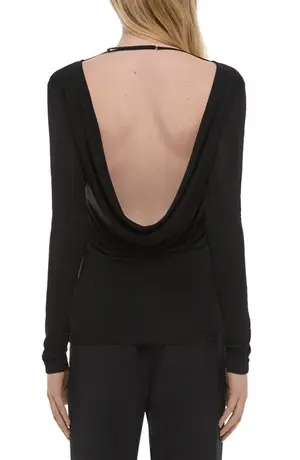 Helmut Lang Long Sleeve Cowl Back Top
