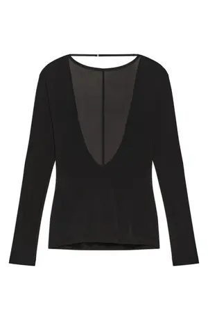 Helmut Lang Long Sleeve Cowl Back Top
