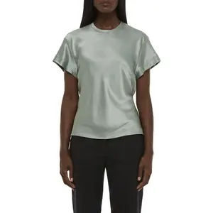 Helmut Lang Silk Satin Fitted Top - Green Tea