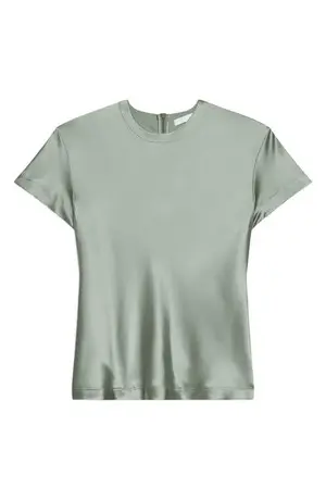 Helmut Lang Silk Satin Fitted Top - Green Tea