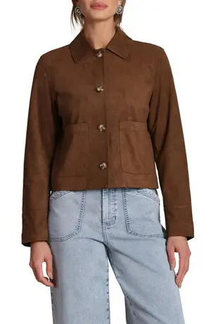 Bagatelle Faux Suede Cropped Jacket