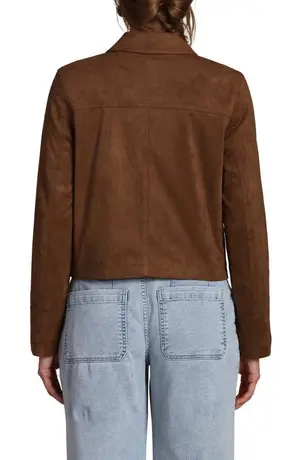 Bagatelle Faux Suede Cropped Jacket