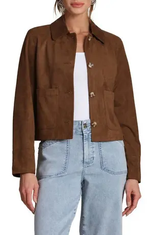 Bagatelle Faux Suede Cropped Jacket