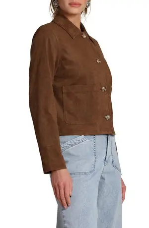 Bagatelle Faux Suede Cropped Jacket