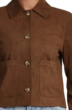 Bagatelle Faux Suede Cropped Jacket