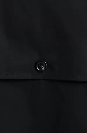 London Fog Water Resistant Double Breasted Short Trench Coat - Black