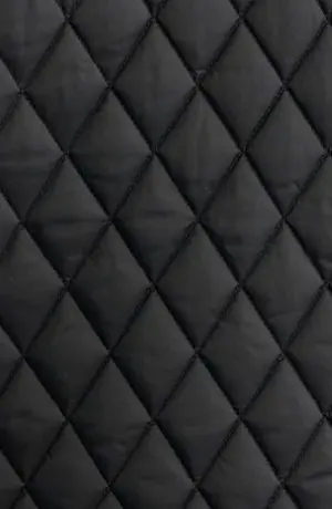London Fog Water-resistant Quilted Coat With Corduroy Trim - Black