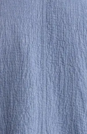 Eileen Fisher Organic Cotton Stretch Seersucker Shirt Jacket - Haze
