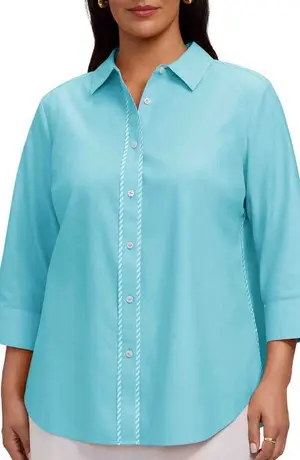 Foxcroft Cut Out Shirts For Women