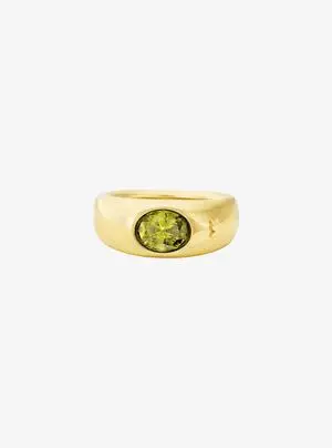 Michael Kors Precious Metal-plated Cubic Zirconia Signet Ring