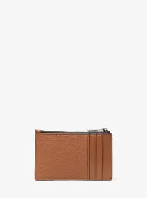 Michael Kors Hudson Logo Embossed Leather Card Case In By