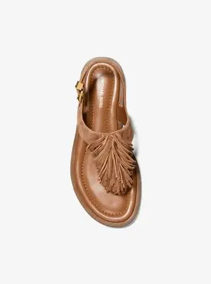 Michael Kors Indra Fringed Suede Sandal - Brown