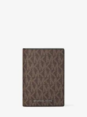 Michael Kors Michael Kors Hudson Signature Logo Bi-Fold Card Case Brown